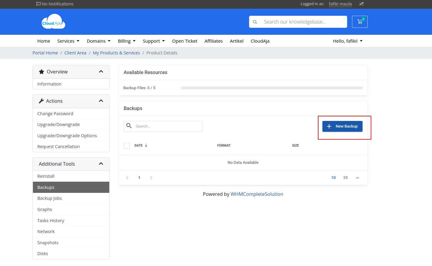 Tutorial Membuat Snapshot dan Backup pada Layanan Cloud Aja