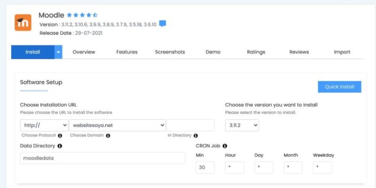 Cara Installasi Moodle di cPanel