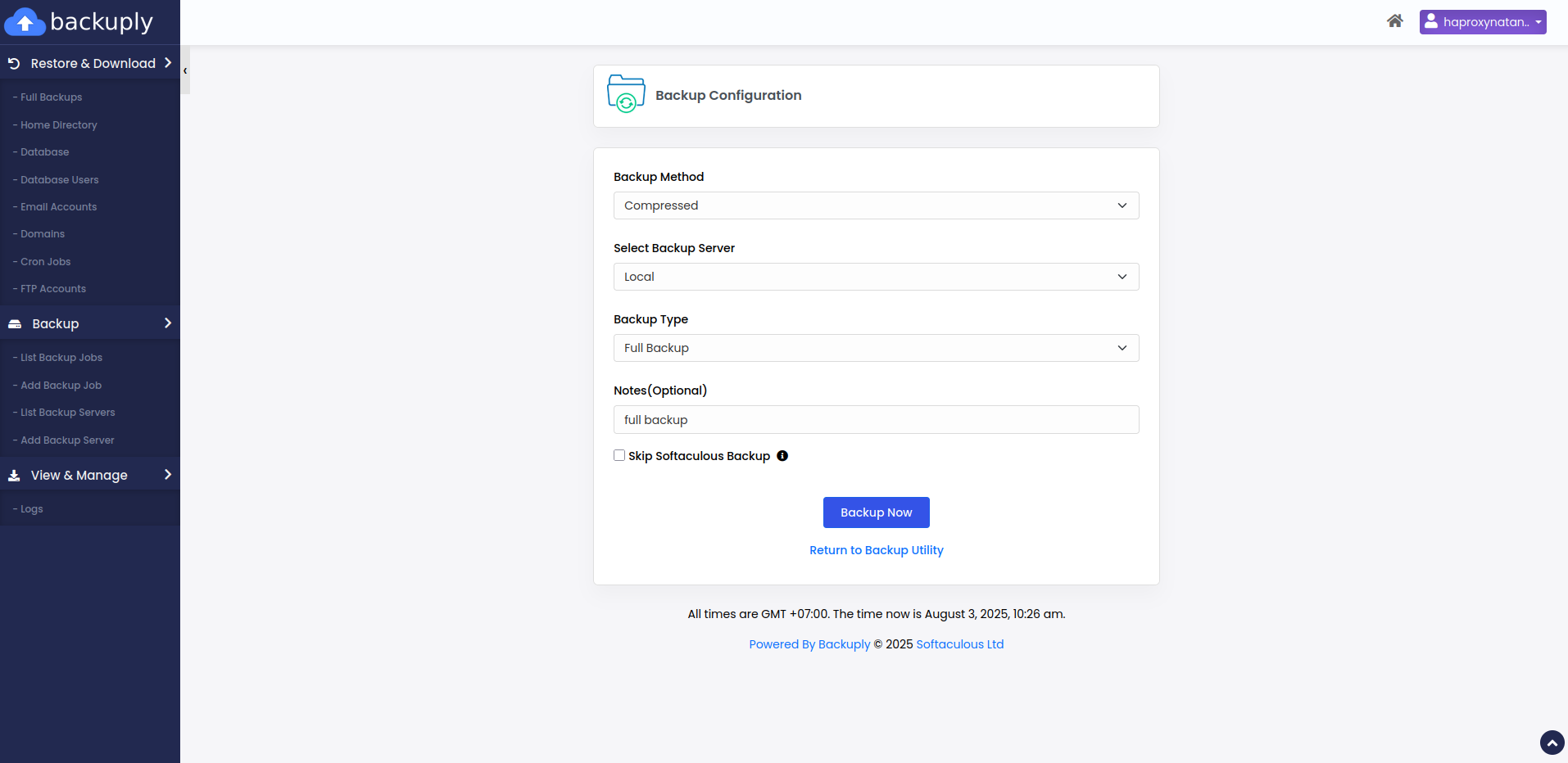 Tutorial Backup dan Restore Menggunakan Backuply di cPanel