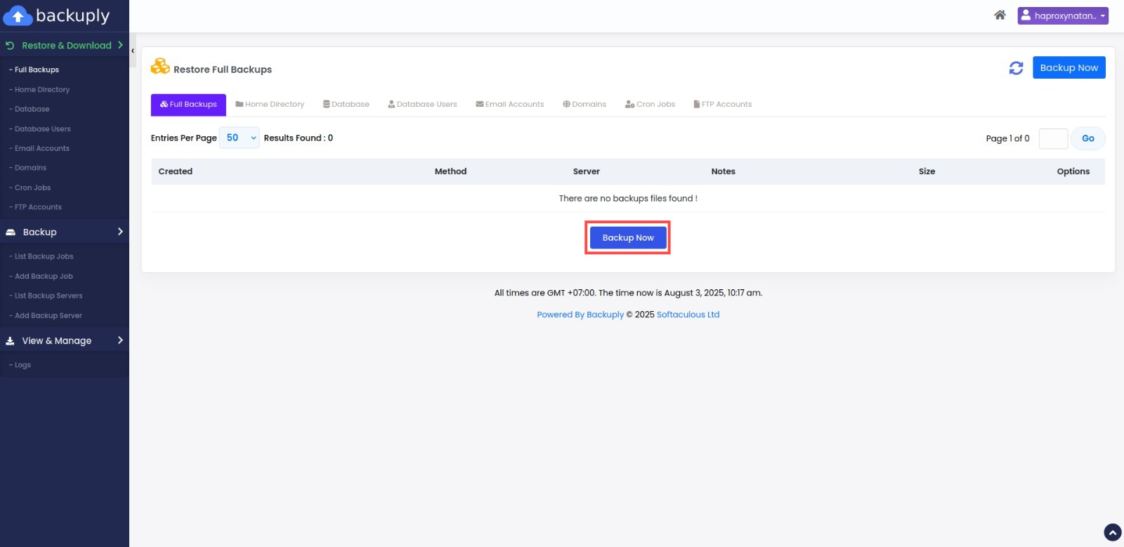 Tutorial Backup dan Restore Menggunakan Backuply di cPanel