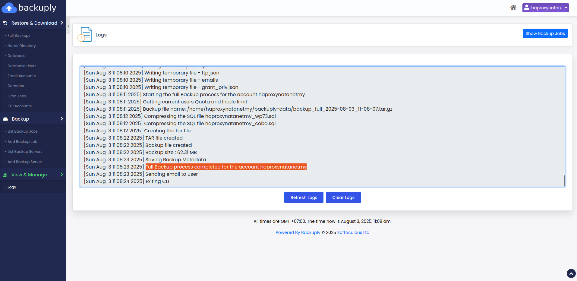 Tutorial Backup dan Restore Menggunakan Backuply di cPanel