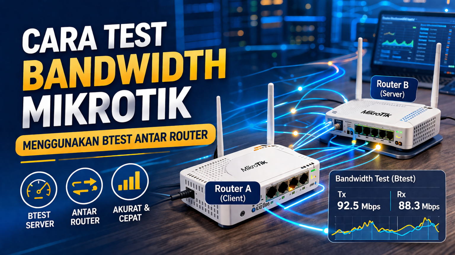 Cara Test Bandwidth MikroTik Antar Router dengan Btest